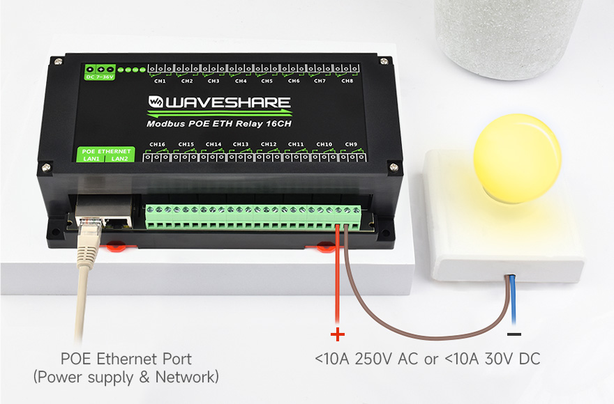Ηλεκτρονικά :: Ρελέ :: Waveshare 16-Ch Ethernet Relay Module, Modbus ...