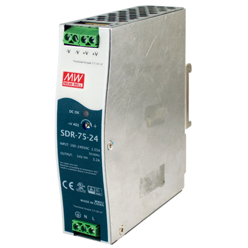 Ηλεκτρονικά :: Τροφοδοτικά :: MeanWell SDR-75-24, DIN Rail Power Supply ...